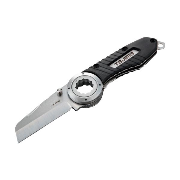 【仕様】●全長(mm)：198●刃長(mm)：68●幅(mm)：198●ホルダー色：黒●レンチ機能付●リングスリーブ（小）保持用穴：φ5.2mm●安全ロック機構(使用中刃が閉じない)付【メーカー】タジマ　/　Tajima【型番】DK-FKM...