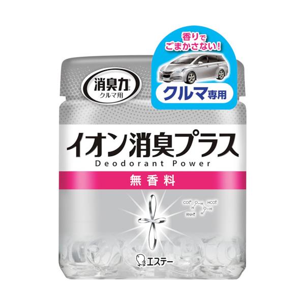 【仕様】●容量(g)：90●香り：無香料●タイプ：車用●品名：消臭力クリアビーズ　イオン消臭プラス　本体　無香料●無香タイプ●コンパクトサイズ●重曹・炭酸ソーダ・アミンそれぞれから生成されたトリプルイオン効果【型番】ST12991【商品コー...