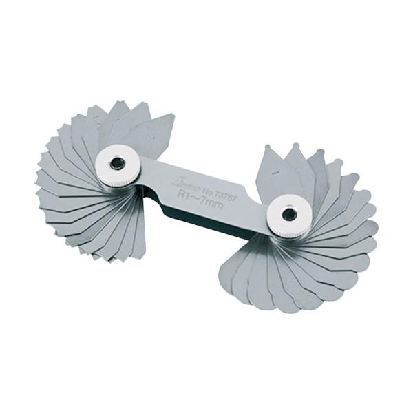 【仕様】●寸法(mm)：70×14×13●測定範囲(mm)：1.0〜7.0●精度(mm)：±0.05●セット明細(mm)：1.0〜7.0（0.25とび）●枚数(枚)：34●リーフ厚：0.5mm【型番】73767【商品コード】2866304※...