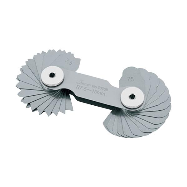 【仕様】●寸法(mm)：85×14×20●測定範囲(mm)：7.5〜15.0●精度(mm)：±0.05●枚数(枚)：32●リーフ厚：0.5mm【型番】73768【商品コード】2866313※お問い合わせの際はこちらの商品コードをお伝えください