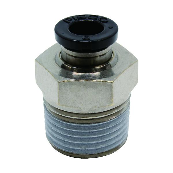 【仕様】●適合チューブ外径(mm)：6●接続口径：R3/8●六角対辺(mm)：17●全長(mm)：24.5●最高使用圧力(MPa)：1●流体温度(℃)：0〜60(凍結なきこと)●使用流体：空気、水(条件あり)●適合チューブ外径D(mm)：6...