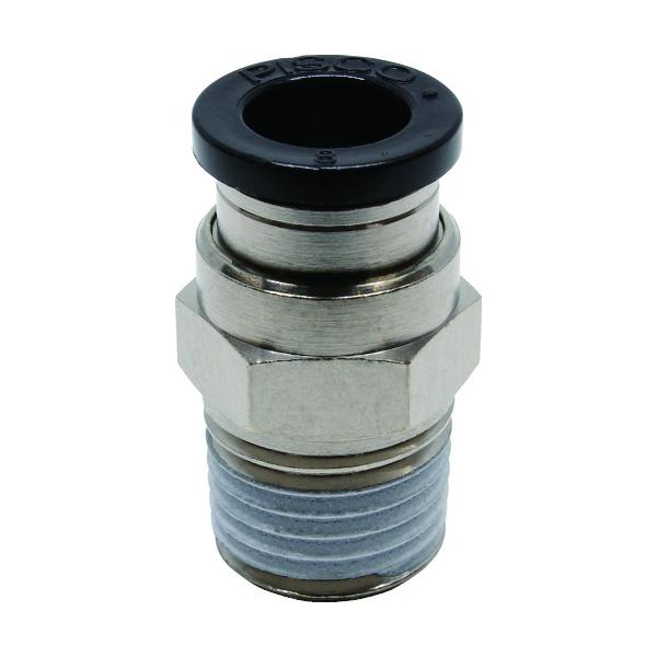 【仕様】●適合チューブ外径(mm)：8●接続口径：R1/4●六角対辺(mm)：14●全長(mm)：26.6●最高使用圧力(MPa)：1●流体温度(℃)：0〜60(凍結なきこと)●使用流体：空気、水(条件あり)●適合チューブ外径D(mm)：8...