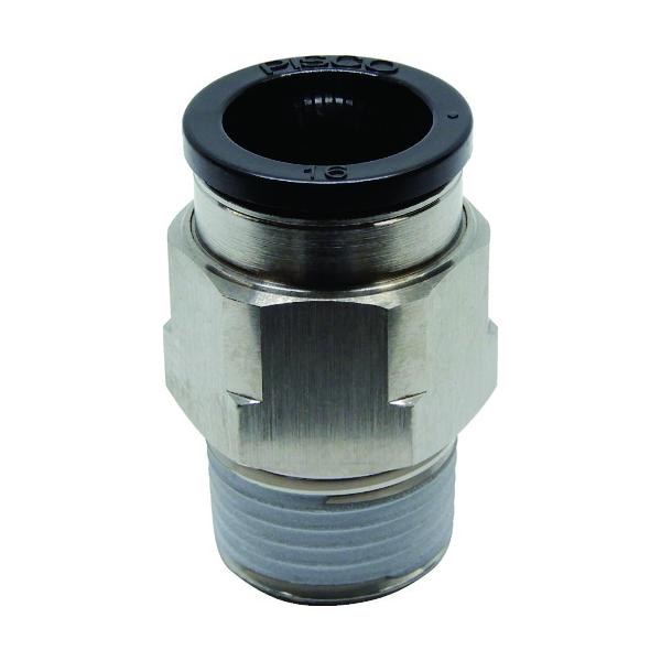 【仕様】●適合チューブ外径(mm)：16●接続口径：R1/2●六角対辺(mm)：24●全長(mm)：41.3●最高使用圧力(MPa)：1●流体温度(℃)：0〜60(凍結なきこと)●使用流体：空気、水(条件あり)●適合チューブ外径D(mm)：...