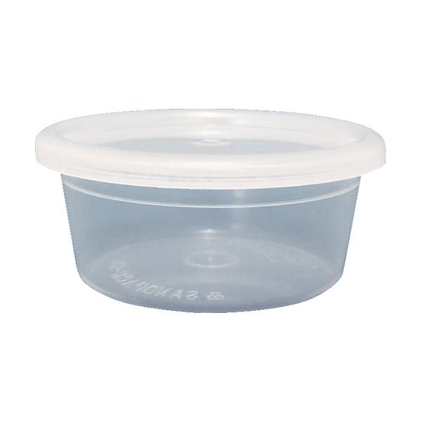 【仕様】●色：半透明(乳白色）●奥行(mm)：67-55●高さ(mm)：29●容量(ml)：50●外形寸法(mm)径×高さ：67×29●外径(mm)：67●「RoHS」「SDS」対応品●耐熱温度(本体）:８０℃、(フタ）：６０℃【型番】SA...