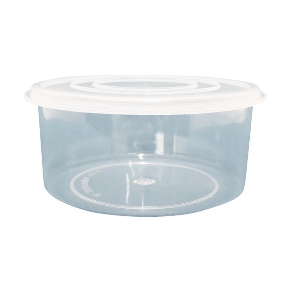 【仕様】●色：透明(本体）、乳白色(フタ）●奥行(mm)：114Ф●高さ(mm)：53●容量(ml)：470●外形寸法(mm)径×高さ：114×53●耐熱温度(本体)：８０℃、(フタ）：６０℃●「RoHS」「SDS」対応品●積み重ね可能【型...