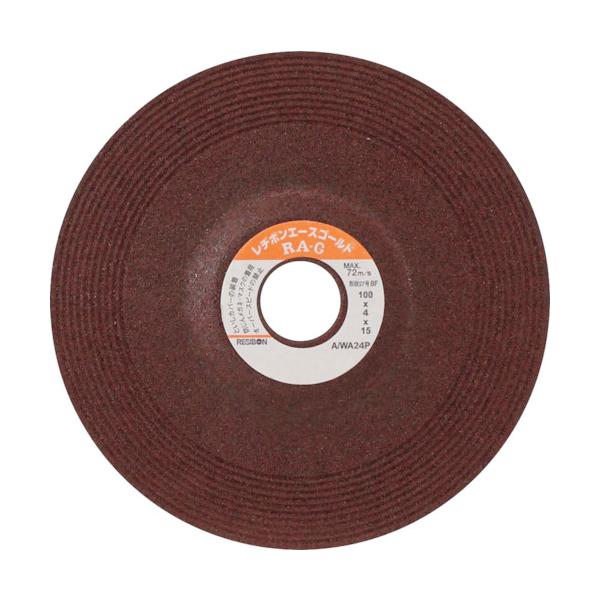 【仕様】●粒度(#)：24●砥材：A/WA●硬度：P●外径(mm)：100●厚さ(mm)：4●穴径(mm)：15●最高使用周速度(m/s)：72●最高使用回転数(rpm)：13750●使用工具：ディスクグラインダ【型番】RAG1004-AW...