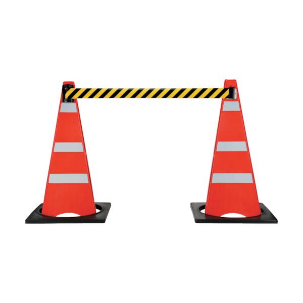 【仕様】●色：黄・黒●表示内容：トラ●シート幅(mm)：50●シート厚さ(mm)：0.2●シートストローク(m)：2.7●長さ(m)：2.7●折りたたみコーン2本＋ウエイト2枚付き【型番】BRMS-5027APC　/　BRMS5027APC...