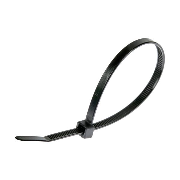 【仕様】●色：黒●幅(mm)：4.8●長さ(mm)：188●厚さ(mm)：1.3●最大結束径(mm)：48●引張強度(N)：222●一度締めると切断しない限り外す事はできません。●屋外用●使用温度範囲：-60〜85℃【メーカー】トラスコ　/...