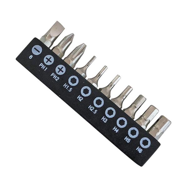 【仕様】●差込角(mm)：6.35セット内容：［［＋］］1、2、 ［［−］］6、 H1.5、 H2、 H2.5、 H3、 H4、 H5、 H6●セット内容(点)：10●ビット二面幅(mm)：6.35●適合本体：コンパクトラチェット・ビルド（...