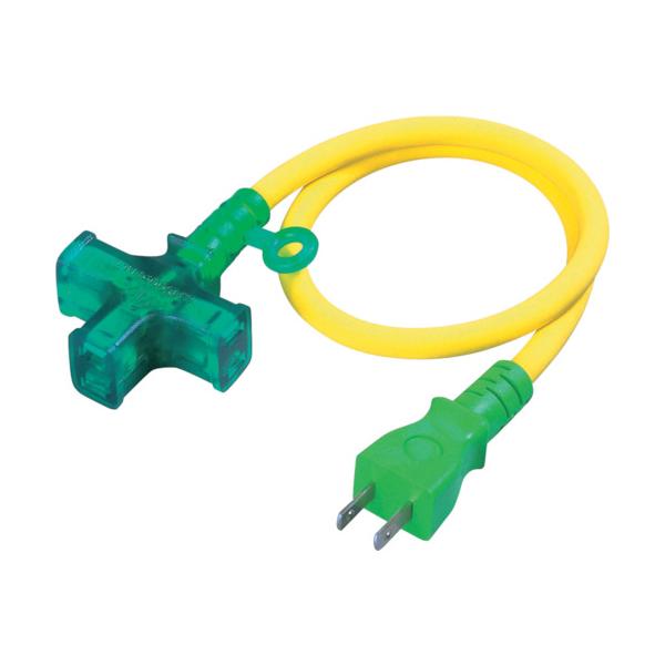 【仕様】●色：イエロー●電線種：SVCT(ソフト電線)●電線仕様長さ(m)：0.5●電線仕様太さ(［［ＭＭ２］］)：1.25●電線仕様芯数(C)：2●コンセント仕様定格：2P・15A・125V●コンセント仕様形状：［［二相２］］●コンセント...