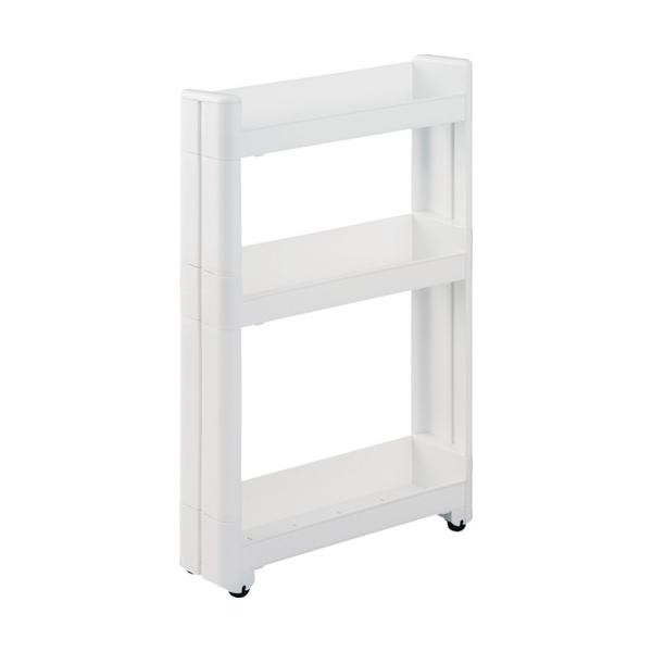 【仕様】●耐荷重(kg/台)：20●耐荷重(kg/段)：6●段数(段)：3●色：ホワイト●外形寸法(mm)間口：105●外形寸法(mm)奥行：450●外形寸法(mm)高さ：662●耐荷重(kg/段)上：4●耐荷重(kg/段)下：10●収納ワ...