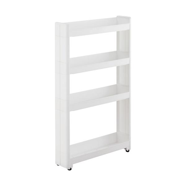 【仕様】●耐荷重(kg/台)：24●耐荷重(kg/段)：4●段数(段)：4●色：ホワイト●外形寸法(mm)間口：125●外形寸法(mm)奥行：550●外形寸法(mm)高さ：885●耐荷重(kg/段)上：4●耐荷重(kg/段)下：10●収納ワ...