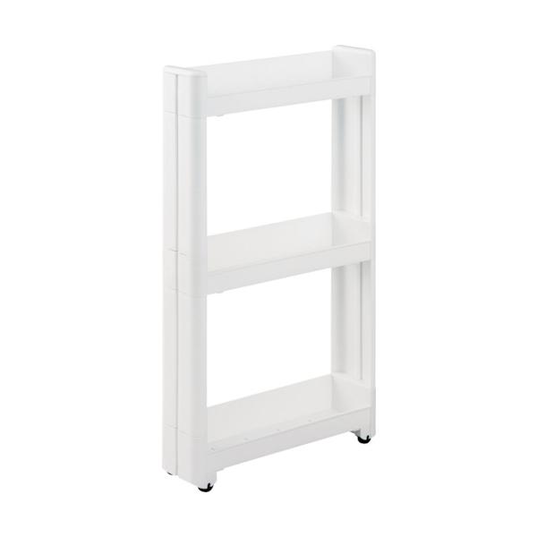 【仕様】●耐荷重(kg/台)：20●耐荷重(kg/段)：6●段数(段)：3●色：ホワイト●外形寸法(mm)間口：105●外形寸法(mm)奥行：450●外形寸法(mm)高さ：762●耐荷重(kg/段)上：4●耐荷重(kg/段)下：10●収納ワ...