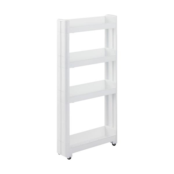 【仕様】●耐荷重(kg/台)：24●耐荷重(kg/段)：4●段数(段)：4●色：ホワイト●外形寸法(mm)間口：105●外形寸法(mm)奥行：450●外形寸法(mm)高さ：885●耐荷重(kg/段)上：4●耐荷重(kg/段)下：6●収納ワゴ...