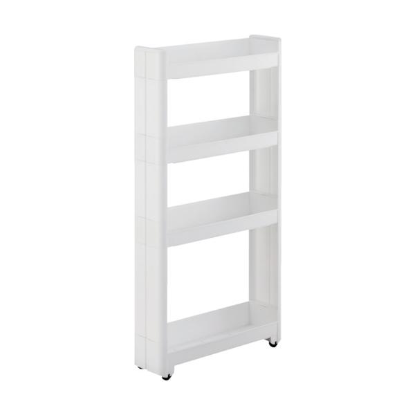 【仕様】●耐荷重(kg/台)：24●耐荷重(kg/段)：4●段数(段)：4●色：ホワイト●外形寸法(mm)間口：125●外形寸法(mm)奥行：450●外形寸法(mm)高さ：885●耐荷重(kg/段)上：4●耐荷重(kg/段)下：10●収納ワ...