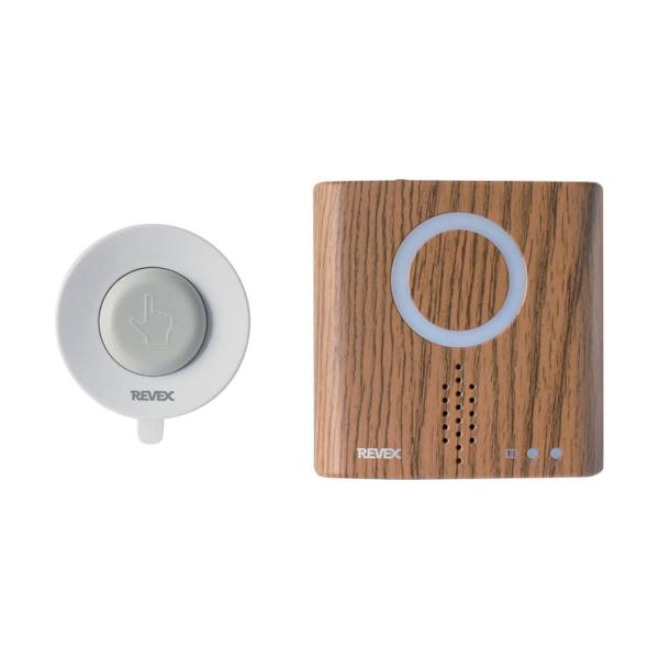 【仕様】●チャイム種類：防水型押しボタンセット●保護等級：IP67相当(送信機)●品名：防水型呼び出しチャイムセット（木目）●音量(dB)：45〜90●受信器幅×奥行×高さ(mm)：90×32×91●送信器幅×奥行×高さ(mm)：φ60×2...