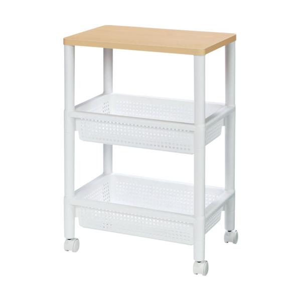 【仕様】●段数(段)：3●色：ホワイト●耐荷重(kg/段)天板：3●耐荷重(kg/段)バスケット：5●耐荷重(kg)：16●間口(mm)：455●奥行(mm)：295●高さ(mm)：700●耐荷重：天板3kg、バスケット中段5kg、バスケッ...