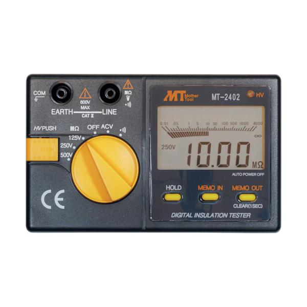 【仕様】●定格測定電圧(V/MΩ)：500●最小表示(MΩ)：0.001●交流電圧(V)：600●125V、250V、500Vの定格測定電圧を発生できるデジタル絶縁抵抗計●定格測定電圧：4MΩ、40MΩ、400MΩ、2000MΩ【型番】MT...