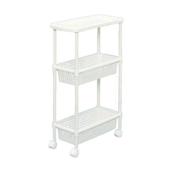 【仕様】●耐荷重(kg/段)：2●段数(段)：2●色：ホワイト●外形寸法(mm)間口：225●外形寸法(mm)奥行：485●外形寸法(mm)高さ：770●バスケット数(個)：2●高さ(mm)：770●奥行(mm)：485●間口(mm)：22...