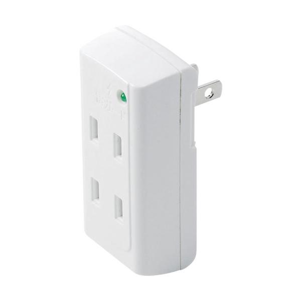 【仕様】●色：ホワイト●幅(mm)：35●奥行(mm)：22.5●高さ(mm)：70●定格電圧(V)：125（1500Wまで）●定格電流(A)：15(1500Wまで）●プラグ形状：2P（トラッキング火災予防絶縁キャップ付き）●コンセント形状...