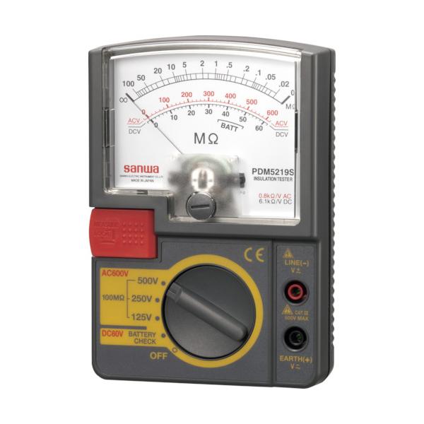 【仕様】●定格測定電圧(V/MΩ)：125/100、250/100、500/100●最小表示(MΩ)：0.02●交流電圧(V)：600●電源(V)：積層型9V乾電池(6LR61)×1本(付属)(6LF22も使用可能)●幅(mm)：99●奥行...