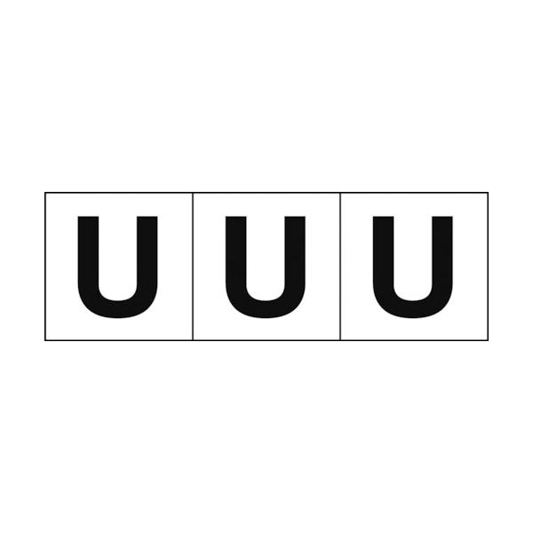 【仕様】●表示内容：英字「U」●取付仕様：粘着シール●縦(mm)：30●横(mm)：30●文字高(mm)：20●白地・黒英字【型番】TSN-30-U　/　TSN30U【商品コード】4388747※お問い合わせの際はこちらの商品コードをお伝え...