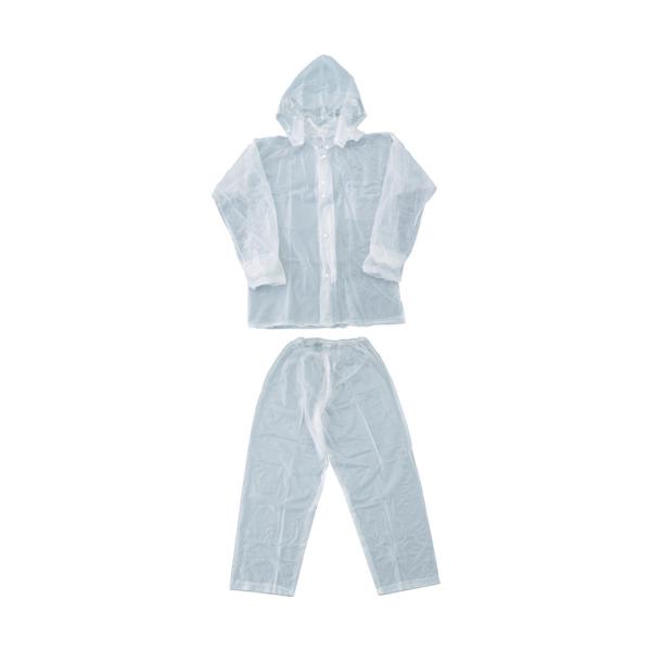 【仕様】●色：クリア●サイズ：3L●身長(cm)：175〜185●胸囲(cm)：102〜110●ウエスト(cm)：94〜104●股下(cm)：80●上下スーツタイプ●雨の浸入を防ぐ二重袖●前開きボタン付【型番】TRW903L【商品コード】4...