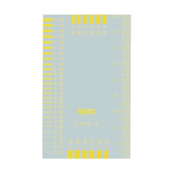 【仕様】●目盛幅精度(mm)：±0.02●縦(mm)：91●横(mm)：55●厚さ(mm)：0.2●測定目盛：0.10〜3.0●目盛/本体：黄目盛/透明タイプ【型番】CRKS-2Y　/　CRKS2Y【商品コード】4872304※お問い合わせ...