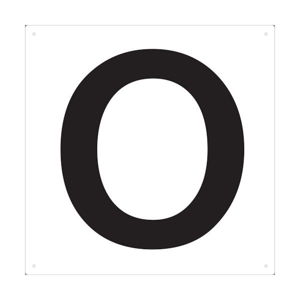 【仕様】●表示内容：英字「O」●取付仕様：穴4ヵ所ビス止め(ビス別売)●縦(mm)：420●横(mm)：420●厚さ(mm)：1●穴径(mm)：4●白地・英字【メーカー】トラスコ　/　TRUSCO【型番】TAEH-O　/　TAEHO【商品コ...