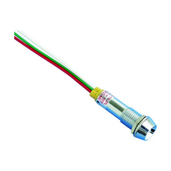 【仕様】●レンズ色：透明●発光色：赤・緑●定格電圧(V)：DC5〜60●定格電流(mA)：DC3.0〜6.0●内蔵LEDランプ：チップLED●定格電圧：DC5〜60V●定格電流：DC3.0〜6.0mA●結線方法：リード線(200mm)●パネ...