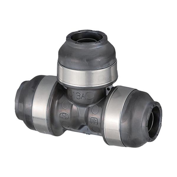 【仕様】●品名：ダブルロックジョイントＰ　ＷＰＴ１型　チーズソケット　１３Ａ×１３Ａ×１３Ａ●L1(mm)：81.0●L2(mm)：44.5●最高使用圧力(MPa)：1.75●使用温度範囲(℃)：-20〜95●呼び径：13A【型番】WPT1...