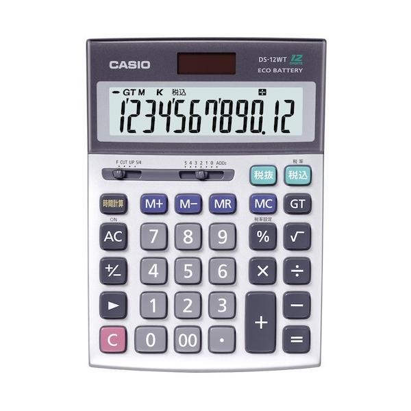 【仕様】●桁数：12●縦(mm)：188●横(mm)：135●厚さ(mm)：35●色：SR●時間計算実務デスク電卓【型番】DS-12WT-N　/　DS12WTN【商品コード】5431001※お問い合わせの際はこちらの商品コードをお伝えください