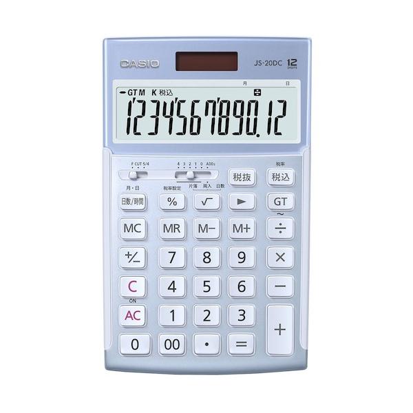 【仕様】●桁数：12●縦(mm)：174.5●横(mm)：107●厚さ(mm)：24.2●色：ブルー●日数・時間計算機能●税計算機能●傾斜表示●大型ストッパー●5年間保証●グリーン購入法適合商品●エコマーク商品（認定番号：06135002）...