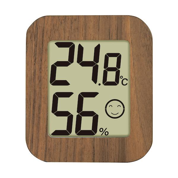 【仕様】●測定温度範囲(℃)：0〜50●測定湿度範囲(%RH)：20〜95●色：ダークブラウン●幅(mm)：70●奥行(mm)：23●高さ(mm)：81●温度最小表示(℃)：0.1●湿度最小表示(%RH)：1●熱中症指数表示範囲(℃):-●...