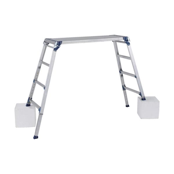 【仕様】●最大使用質量(kg)：100●天板高さ(m)：1.01〜1.45●天板寸法(mm)：1200×400●脚部伸縮ピッチ(mm)：6●設置寸法(mm)幅×奥行●収納時寸法(mm)全長×幅×厚さ：1244×587×185●Aマーク認定品...