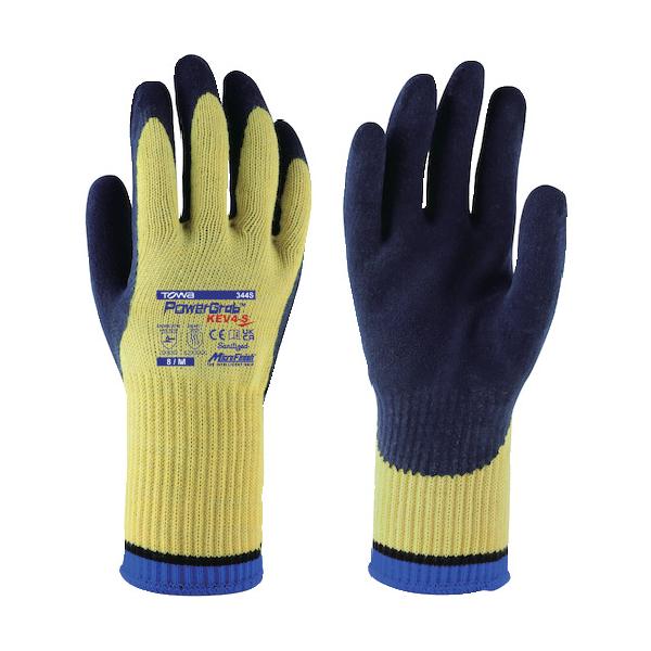 【仕様】●色：イエロー●サイズ：8/M●全長(cm)：25.5●手のひら周り(cm)：20.2●中指長さ(cm)：8.2●厚さ(mm)：2.05●ゲージ数：10●EN388 2016規格：3X43D●リストカラー：ブルー●すべり止め：あり（...