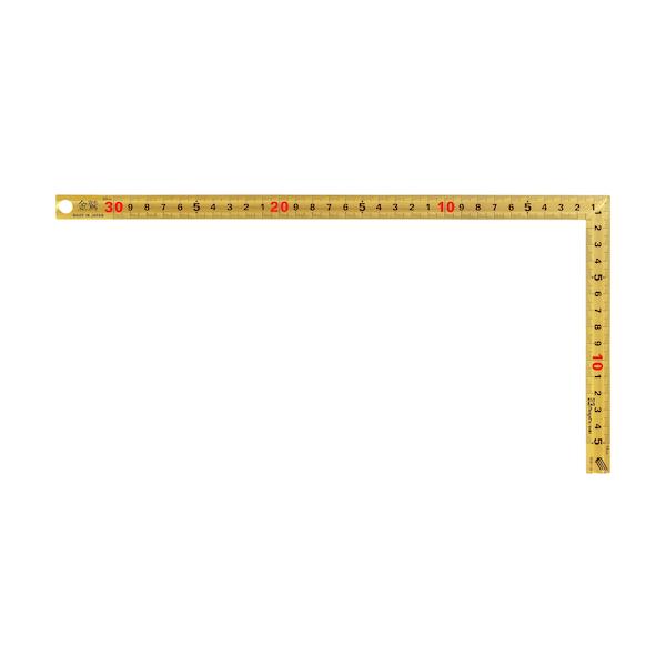 【仕様】●長辺(mm)：340●短辺(mm)：165●幅(mm)：15●厚さ(mm)：1.3●目盛仕様：表：cm目盛、裏：尺目盛●角部:同厚●呼び寸法:30cm、1尺●長手(妻手)x巾x長さ:340(165)x15x1.3mm●表目盛:長手...