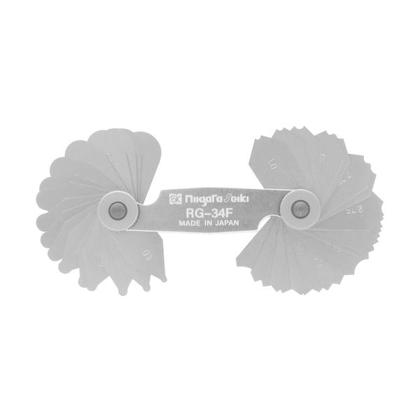 【仕様】●寸法(mm)：●1.0-3.0mm(0.25トビ)：各9枚●3.5-7.0mm(0.5トビ)：各8枚●枚数(枚)：34●R寸法(mm)：1.0-7.0●R精度0.10-3.00(mm)：±0.03●R精度3.25-23.00(mm...