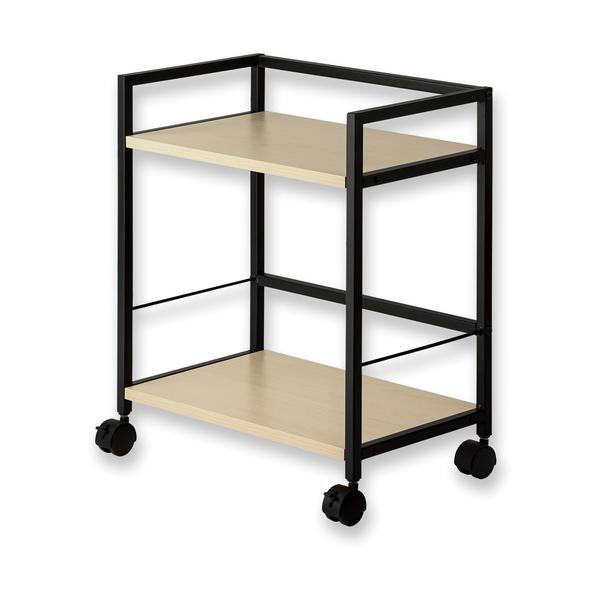 【仕様】●間口(mm)：420●奥行(mm)：260●高さ(mm)：500●色：ブラック/木目●段数(段)：2●耐荷重(kg/段)：【天板】各10●キャスター径(mm)：40【型番】DWG02BK【商品コード】6456004※お問い合わせの...