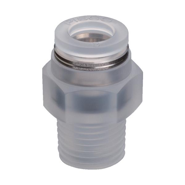 【仕様】●適合チューブ外径(mm)：φ9.53●接続口径：R1/4●六角対辺(mm)：19●全長(mm)：32.6●最高使用圧力(MPa)：1.0(at0〜20℃)●使用流体：空気、水、その他薬品など●使用圧力：-100kPa●六角対辺(m...