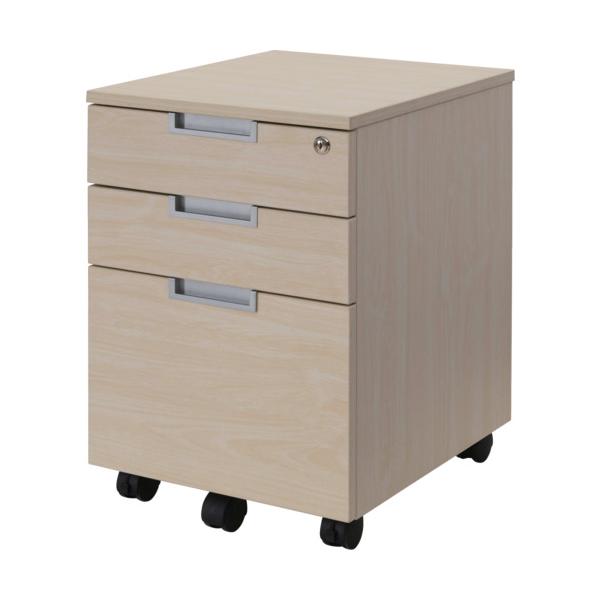 【仕様】●間口(mm)：428●奥行(mm)：490●高さ(mm)：610●色：ナチュラル●天板色：ナチュラル●段数(段)：3●耐荷重：天板約20kg、引出(上・中段)約15kg、(下段)約20kg(均等分布)●引出内寸(mm)上段・中段：...