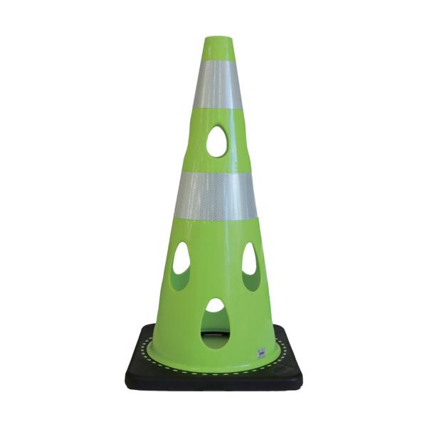 【仕様】●色：反射ホワイト/グリーンイエロー●幅(mm)：360●高さ(mm)：700●折りたたみ可否：不可●収納時高さ(mm)：360●適合コーンウエイト：ー●差込口カット有無：有●差込口内径(mm)：40【型番】CHRK-700GY　/...