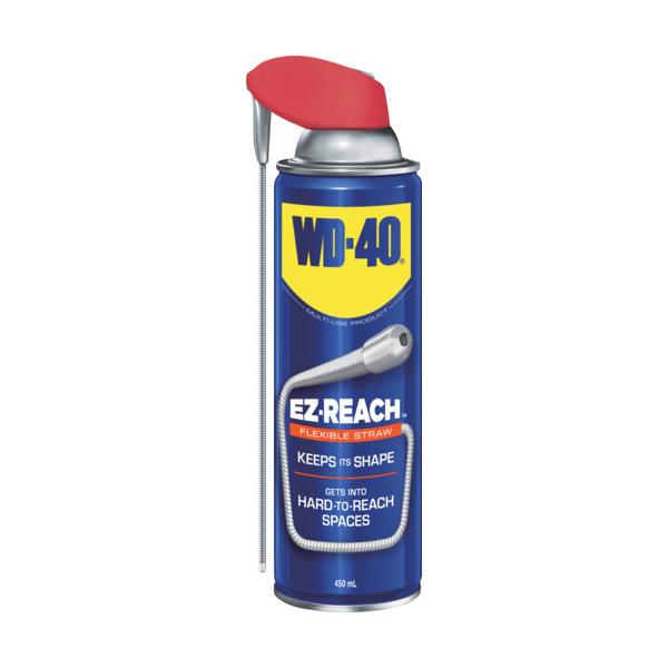 【仕様】●容量(ml)：450●原液量(ml)：450●WD-40イージーリーチは従来のマルチユーズプロダクト（MUP）にフレキシブルに曲がる便利なノズルがついた製品です。●MUPは、ヒンジ、ホイール、ローラー、チェーン、ギアなどの可動部に...