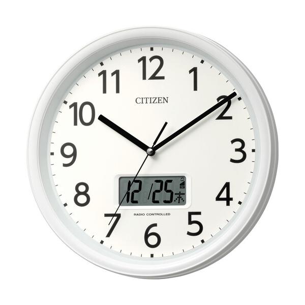 【仕様】●直径(mm)：300●厚さ(mm)：51●電源：単3アルカリ乾電池×2本（別売）●電池寿命：約1年●電波：◯●色：白●プラスチック枠●前面ガラス●温度計（-9.9〜50℃）、湿度計（20〜95%) 、カレンダー表示（2099年12...