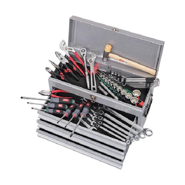 【仕様】●ケース色：シルバー●ケース寸法(mm)間口：520●ケース寸法(mm)奥行：215●ケース寸法(mm)高さ：300●セット内容(点)：52●差込角(mm)：12.7●引出し内寸(mm)間口：455●引出し内寸(mm)奥行：190●...