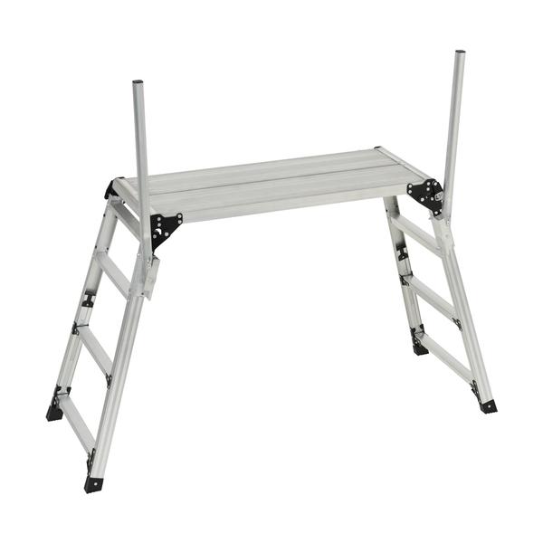 【仕様】●最大使用質量(kg)：100●天板高さ(m)：0.91〜1.22●天板寸法(mm)：400×1000●収納時寸法(mm)全長：1060●収納時寸法(mm)幅：580●収納時寸法(mm)厚さ：185●脚部伸縮ピッチ(mm)：6●最大...