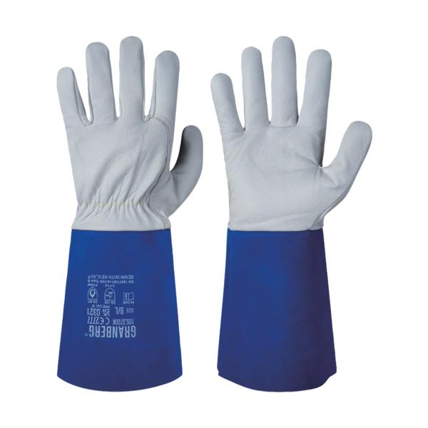 【仕様】●色：ホワイト×ブルー●サイズ：Ｓ●全長(cm)：320●手のひら周り(cm)：200●中指長さ(cm)：85●厚さ(mm)：袖部1.6、手のひら部0.9●タイプ：5本指●EN 388:2016+A1:2018規格認証品(3111X...