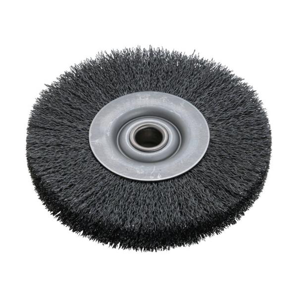 【仕様】●外径(mm)：150●線径(mm)：0.3●厚さ(mm)：18●穴径(mm)：16●毛丈(mm)：37●最高使用回転数(rpm)：6000●取付可能工具：バフレース・卓上両頭グラインダー・平面研磨機・自動機【型番】30011100...