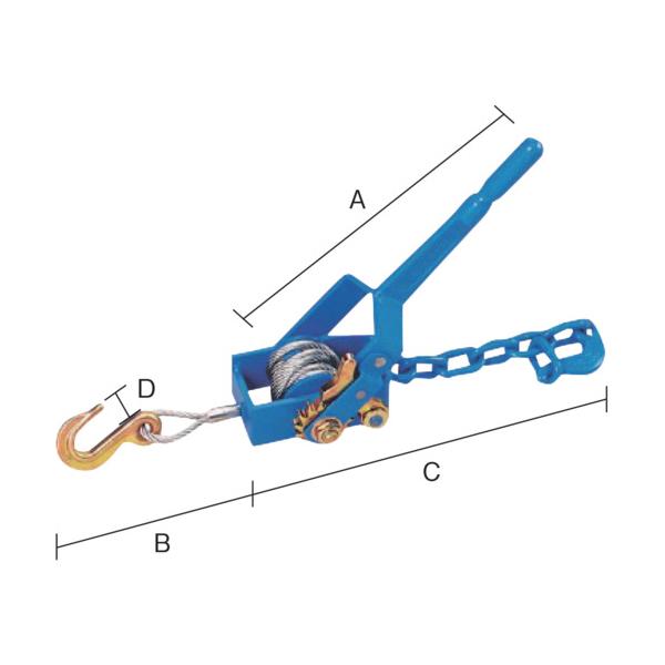【仕様】●最大使用荷重(t)：0.4●ワイヤー径(mm)：6●寸法(mm)A：235●寸法(mm)B：145〜1.335●寸法(mm)C：230●寸法(mm)D：18●適合取替ワイヤ：ON-6W●ワイヤ長(m)：1.6●ワイヤ長さ(m)：1...
