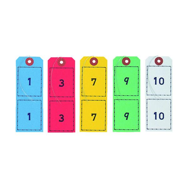 【仕様】●色：青・赤・黄・緑・白●内容：1〜100番●縦(mm)：130●横(mm)：47●各色1〜100番×5色(500枚)【型番】BF-105　/　BF105【商品コード】8082053※お問い合わせの際はこちらの商品コードをお伝えください